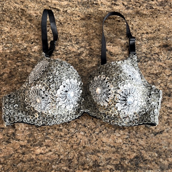 Intimates & Sleepwear | Vintage Sequence And Jeweled Padded Bra | Poshmark